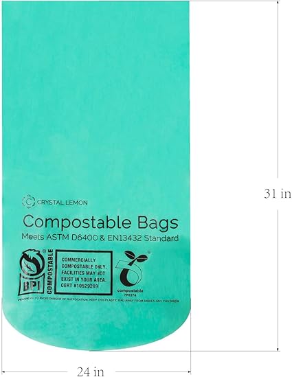6 Gallon Heavy Duty Biodegradable Compostable Kitchen Garbage Bags ...